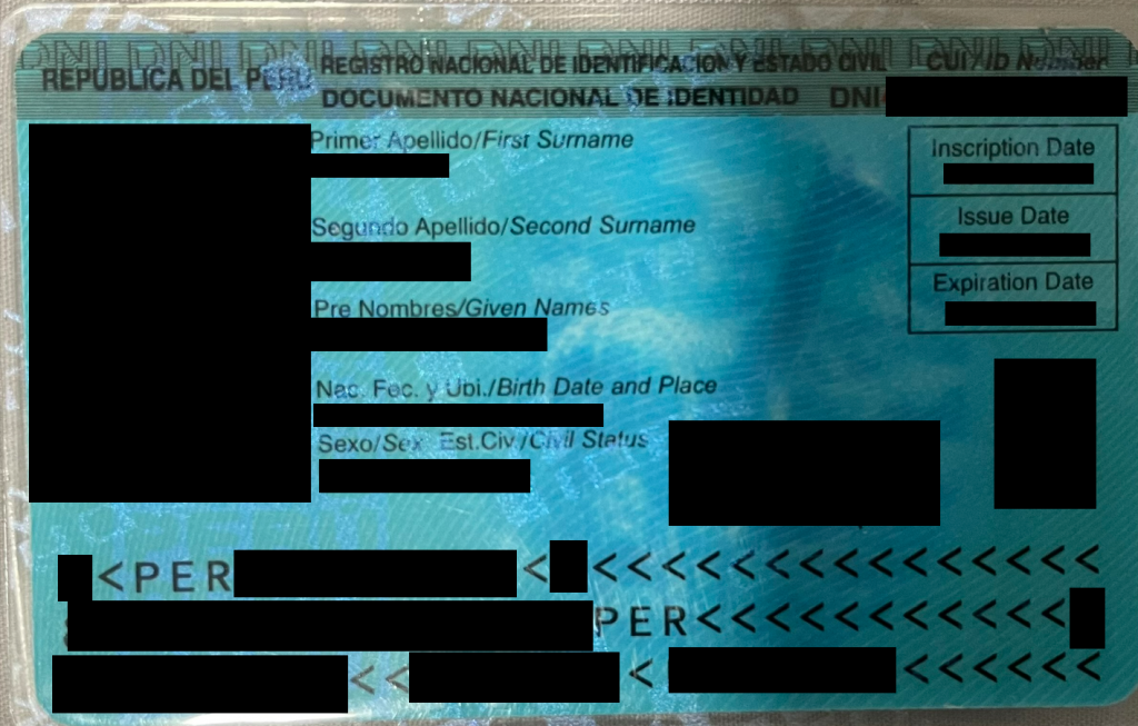 DNI Peru - Urkundenübersetzer Online